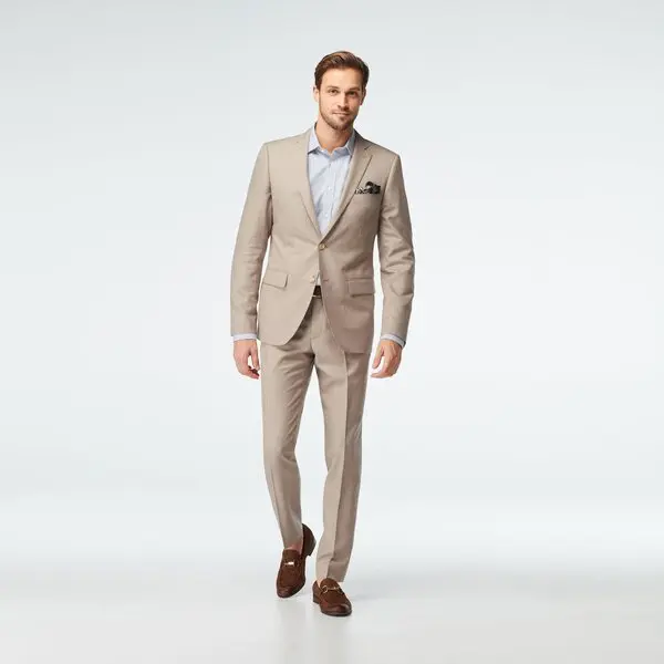 INDOCHINO Stockport Wool Linen Suit - Sand