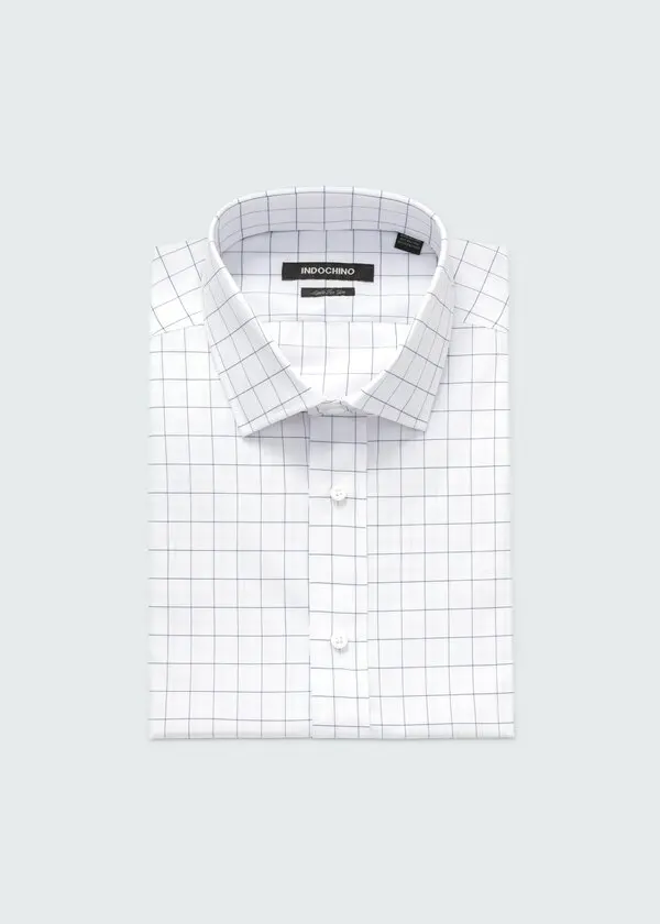 INDOCHINO Hedon Windowpane Shirt - Navy