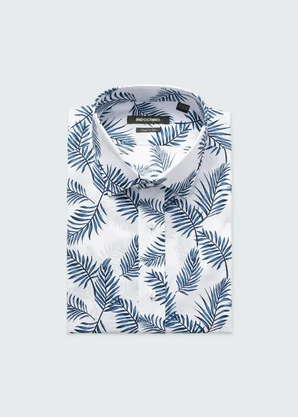 INDOCHINO Seaham Palm Print Shirt - White