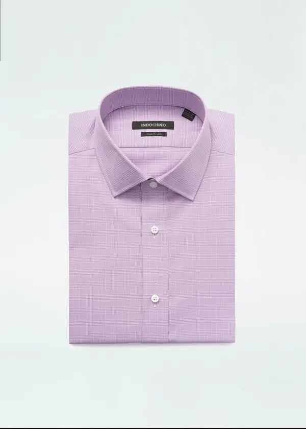 INDOCHINO Hadleigh Plaid Lavender Shirt - Purple