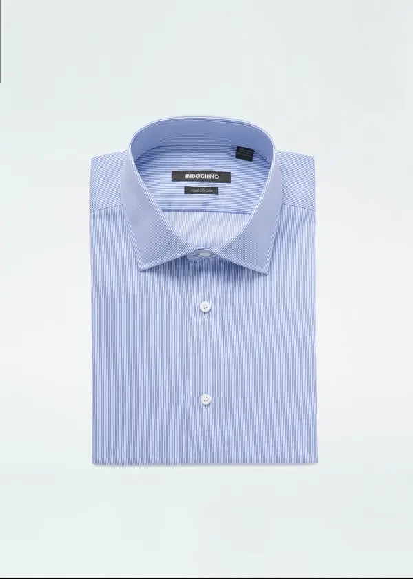 INDOCHINO Hyde Stripe Dark Shirt - Navy