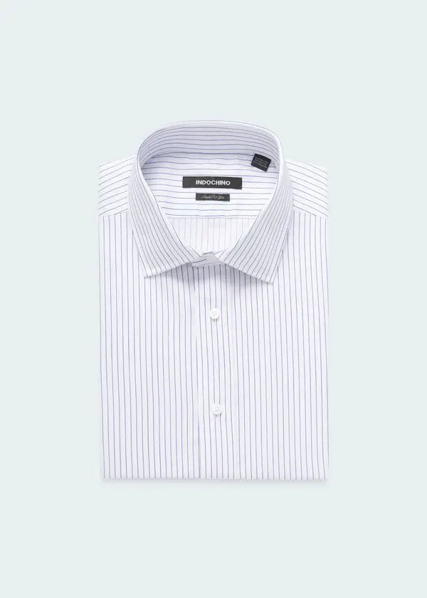 INDOCHINO Denton Stripe Navy Shirt - Blue
