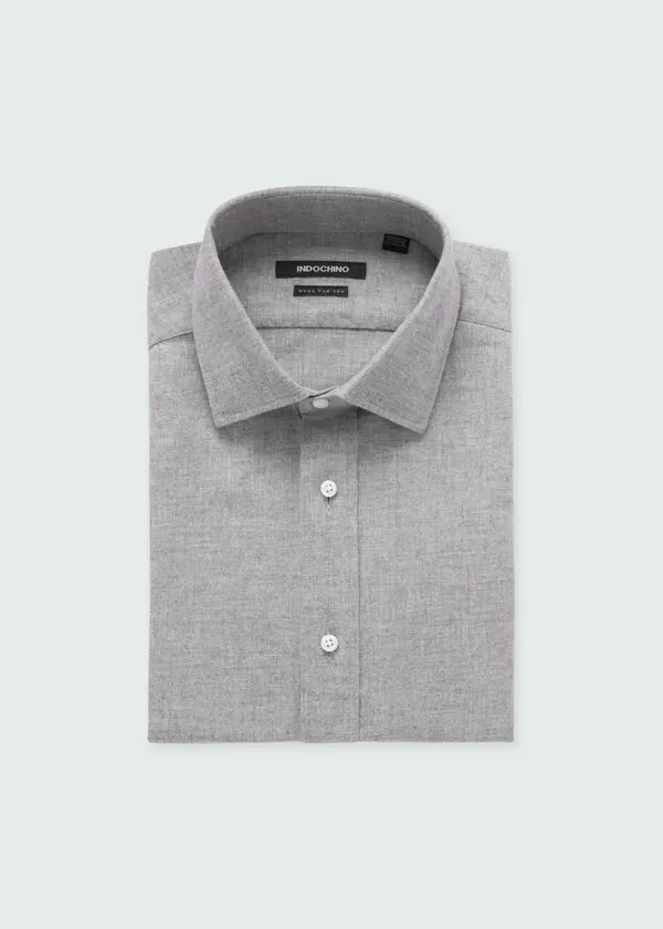 INDOCHINO Glynn Brushed Melange Light Shirt - Gray