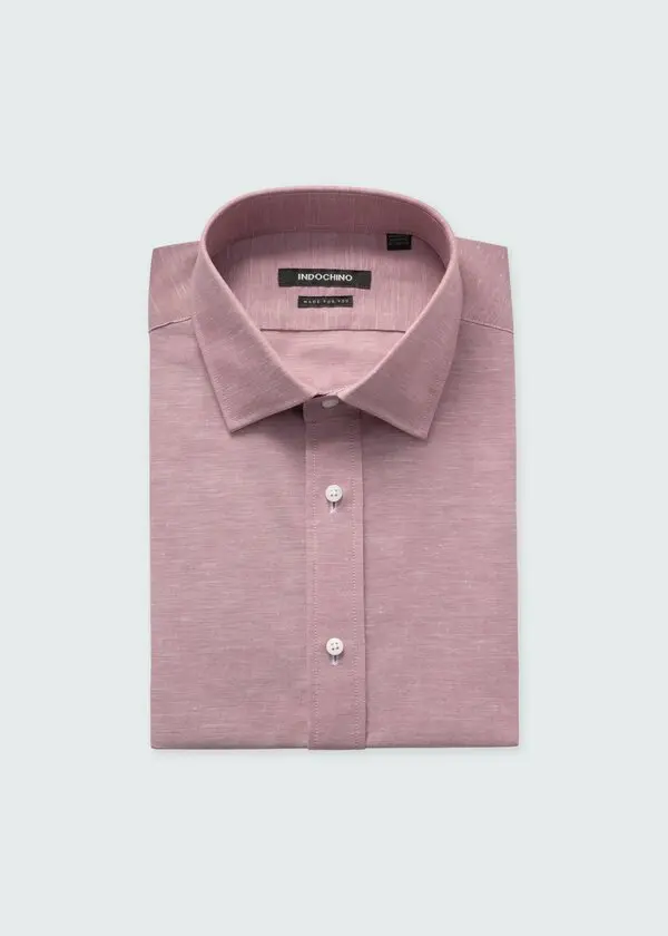 INDOCHINO Sudbury Cotton Linen Rose Shirt - Pink