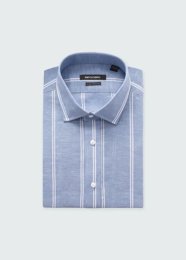 INDOCHINO Kenley Wide Stripe Shirt - Blue