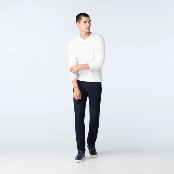 INDOCHINO Long Sleeve Henley Shirt - Ivory