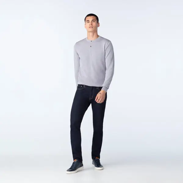 INDOCHINO Light Long Sleeve Henley Shirt - Gray