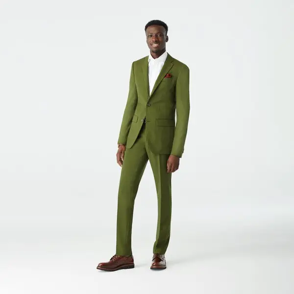 INDOCHINO Howell Wool Stretch Suit - Olive
