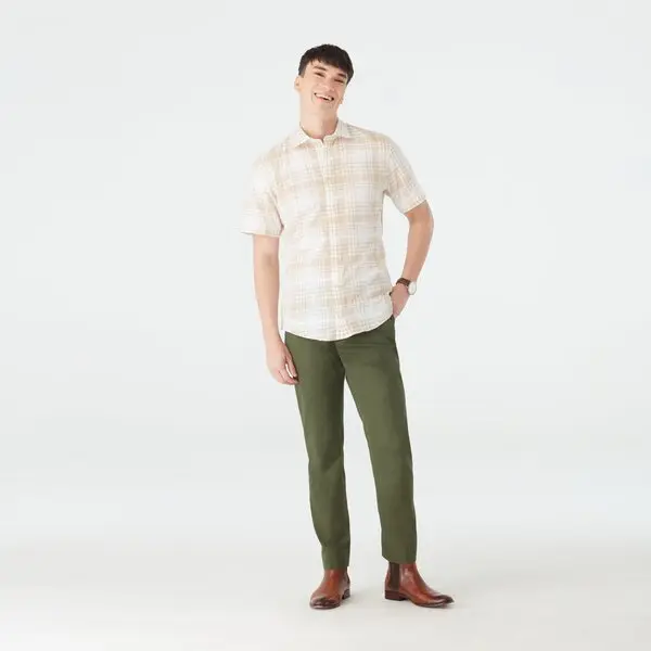 INDOCHINO Kirkley Plaid Tan Casual Shirt - Khaki