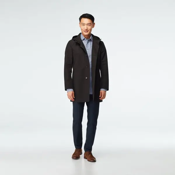 INDOCHINO Hadlow Hooded Raincoat - Black