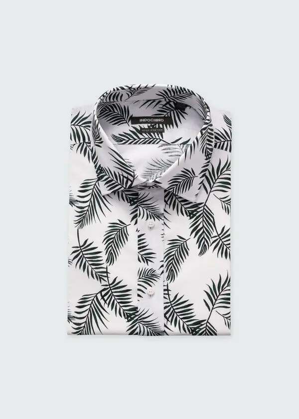 INDOCHINO Seaham Palm Print Shirt - Green