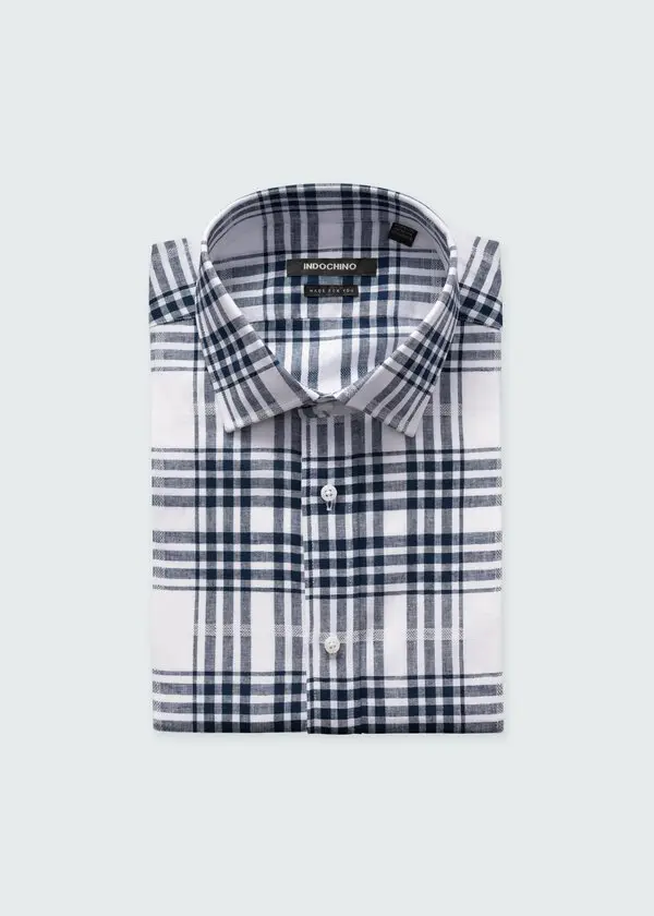 INDOCHINO Kirkley Plaid Shirt - Navy