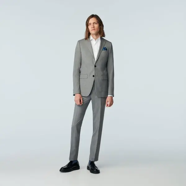 INDOCHINO Haddington Wool Silk Light Blazer - Gray