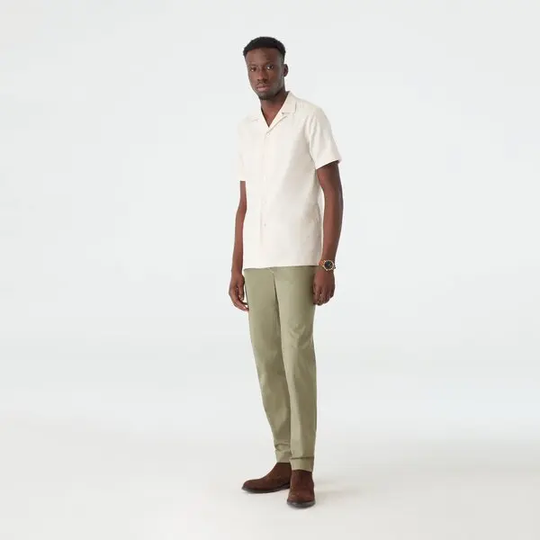 INDOCHINO Sudbury Cotton Linen Tan Camp Shirt - Khaki