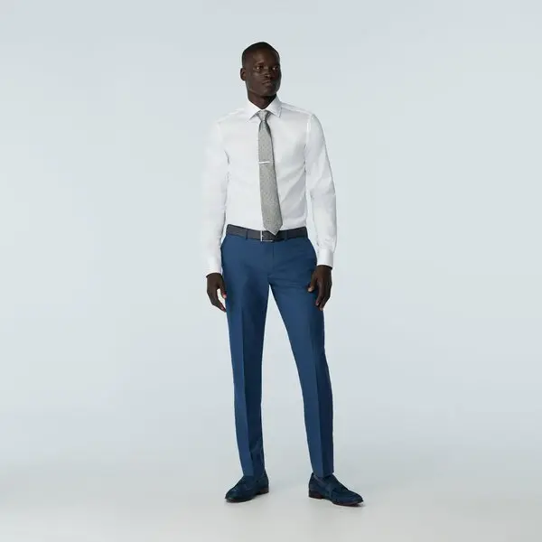 INDOCHINO Haddington Wool Silk Pants - Blue