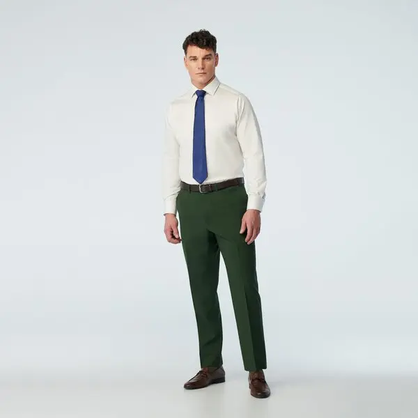 INDOCHINO Loddon Waffle Check Olive Pants - Green