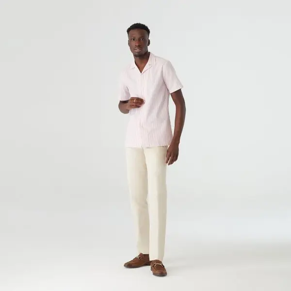 INDOCHINO Kenley Stripe Camp Shirt - Pink