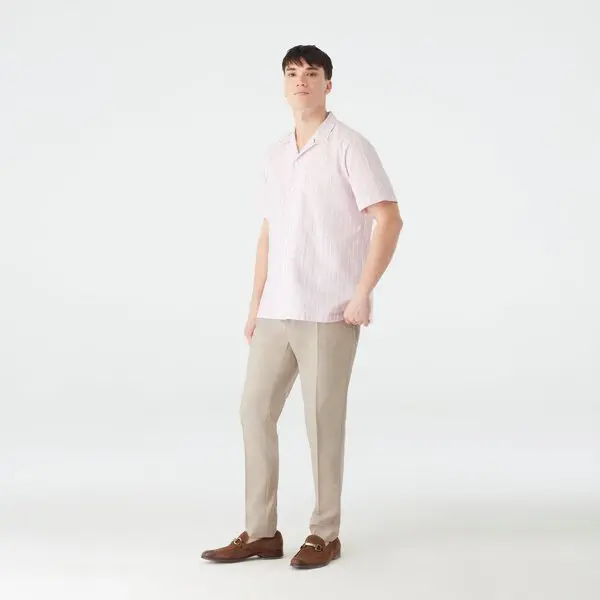 INDOCHINO Kenley Stripe Lilac Camp Shirt - Pink