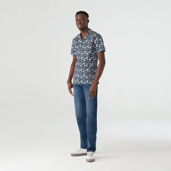 INDOCHINO Kettleby Floral Camp Shirt - Navy