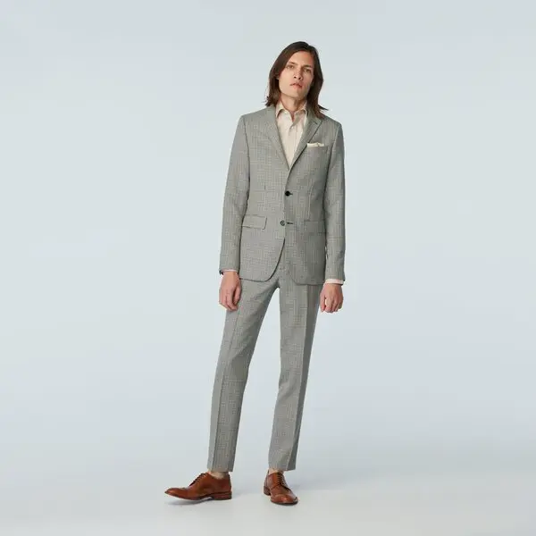 INDOCHINO Lambourn Wool Linen Dobby Suit - Camel