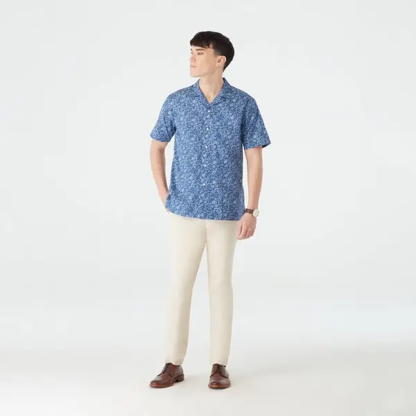 INDOCHINO Kettleby Floral Camp Shirt - Blue