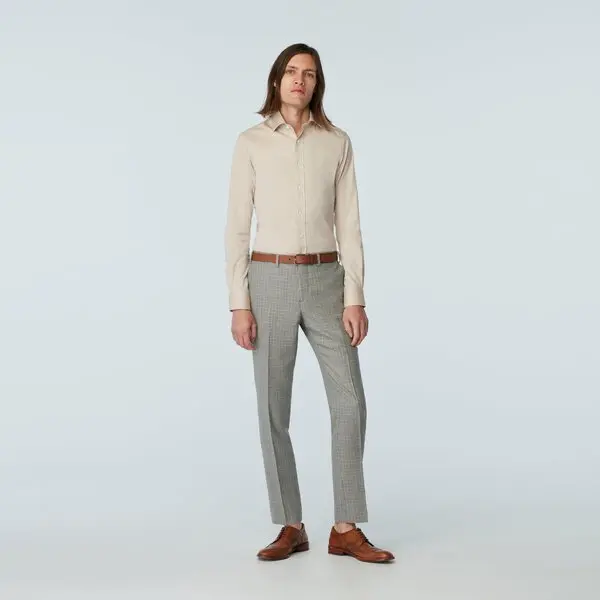 INDOCHINO Lambourn Wool Linen Dobby Pants - Camel