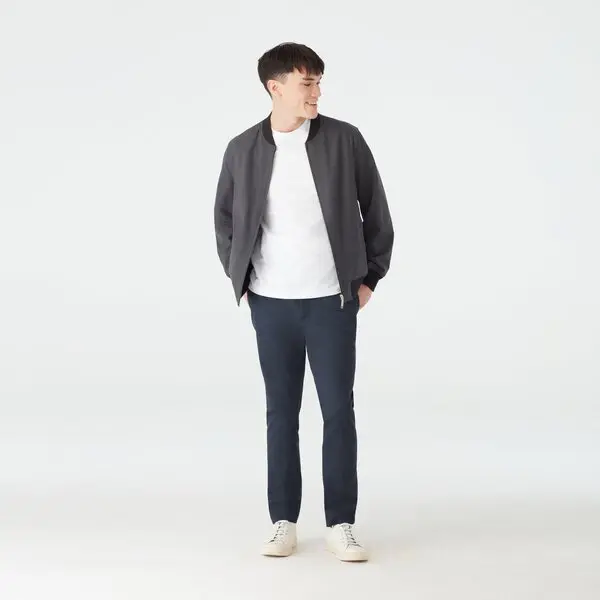 INDOCHINO Howell Wool Stretch Bomber Jacket - Gray