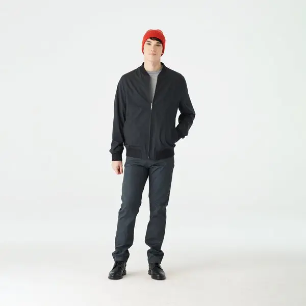 INDOCHINO Howell Wool Stretch Charcoal Bomber Jacket - Gray