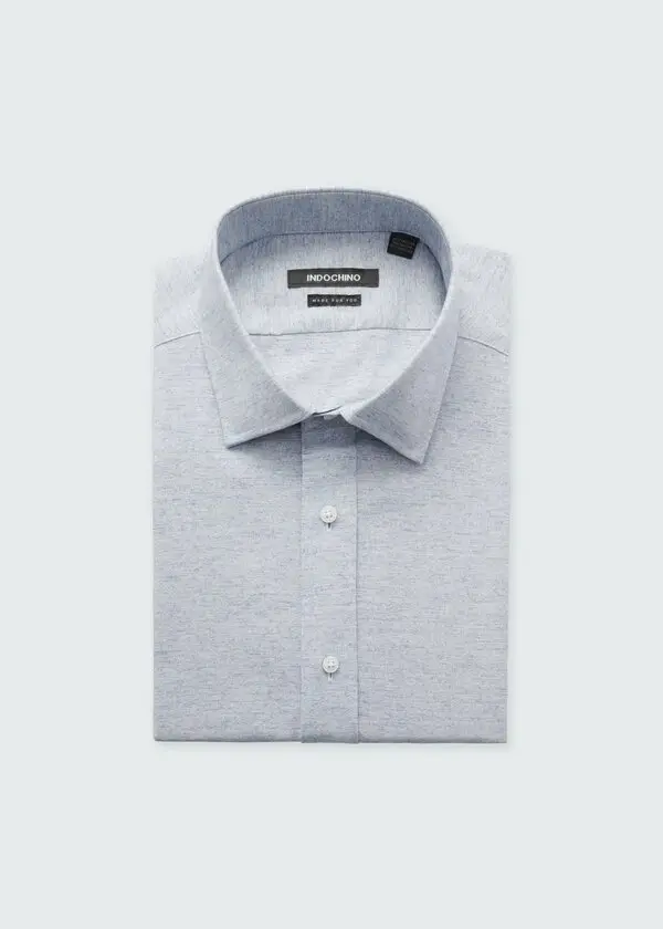 INDOCHINO Jarrod Wool Stretch Light Shirt - Gray