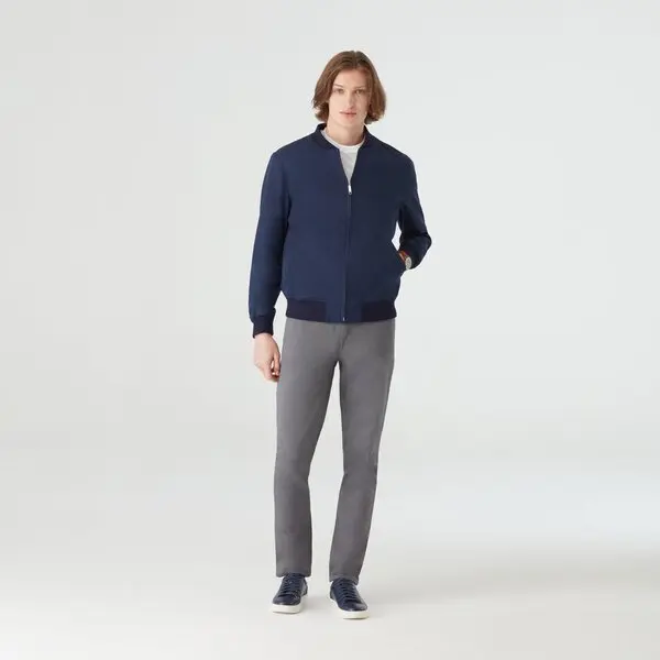 INDOCHINO Howell Wool Stretch Bomber Jacket - Navy