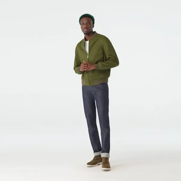 INDOCHINO Howell Wool Stretch Bomber Jacket - Olive