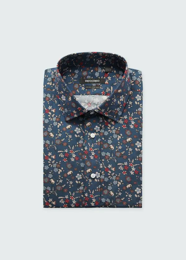 INDOCHINO Jacob Floral Multi Shirt - Navy