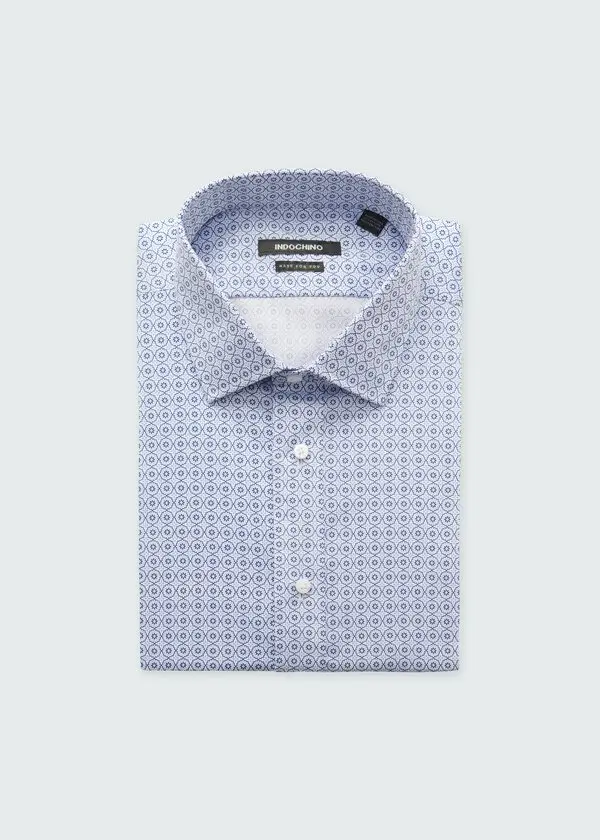 INDOCHINO Jacob Mosaic Blue Shirt - Navy