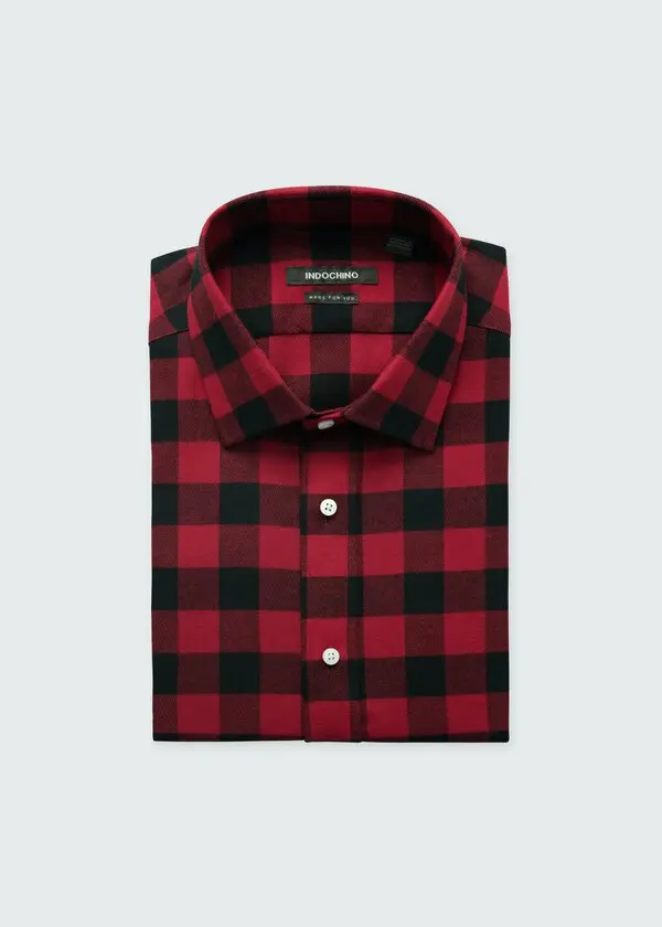 INDOCHINO Jackson Buffalo Flannel Shirt - Red