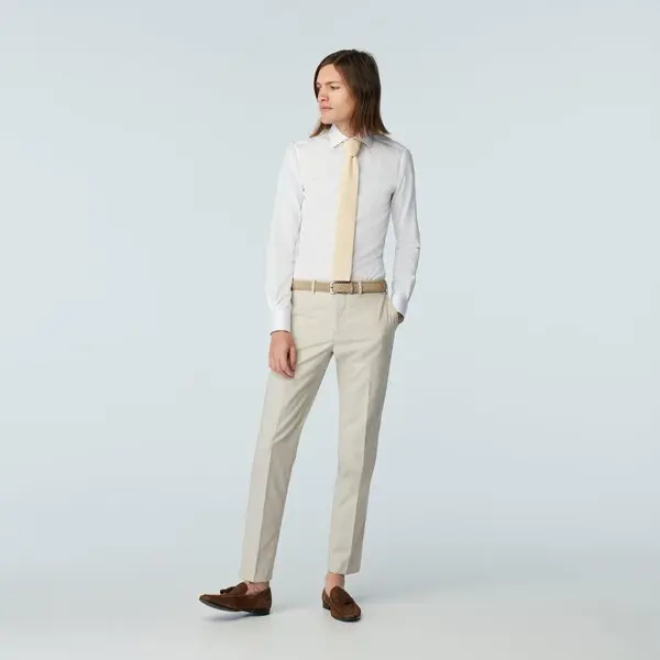 INDOCHINO Montella Wool Cotton Silk Pants - Cream