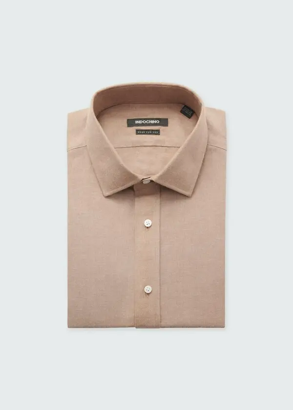 INDOCHINO Glynn Brushed Melange Shirt - Sand