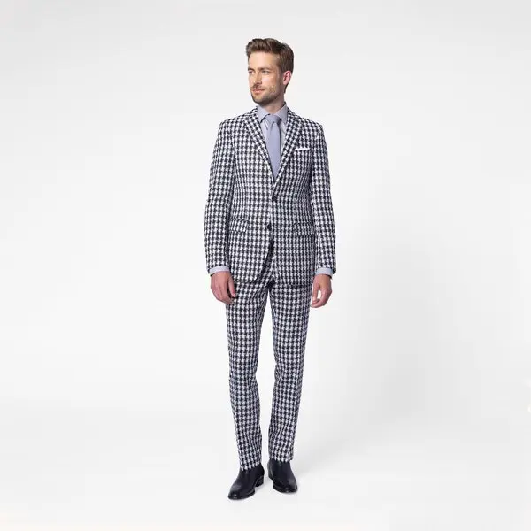 INDOCHINO Glaston Houndstooth And White Blazer - Black