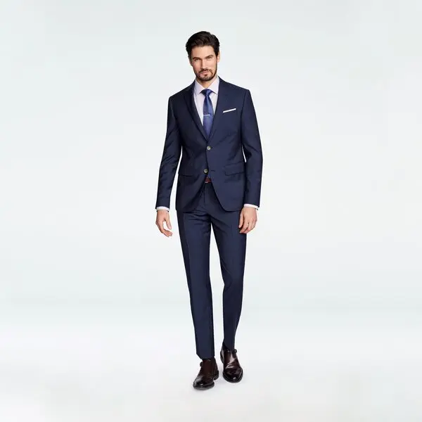 INDOCHINO Hamilton Sharkskin Navy Suit - Blue