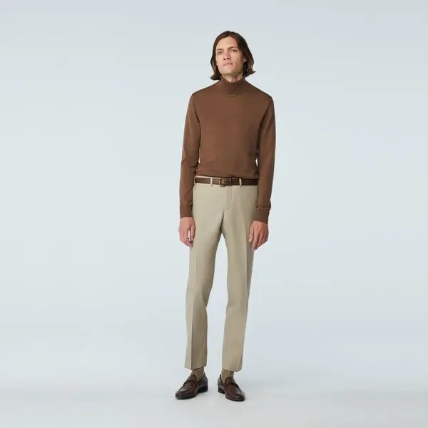 INDOCHINO Hoxton Wool Silk Flannel Pants - Sand