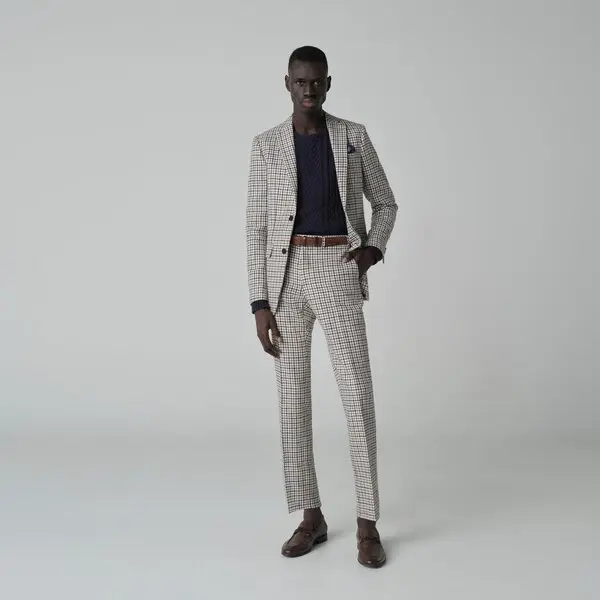 INDOCHINO Murlo Check Suit - Navy