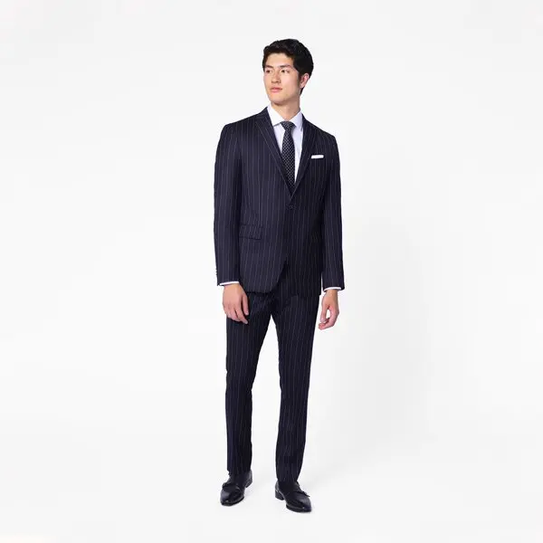 INDOCHINO Harrogate Chalk Stripe Suit - Black