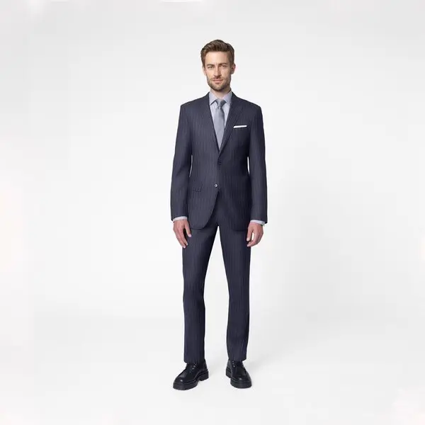 INDOCHINO Harrogate Chalk Stripe Charcoal Blazer