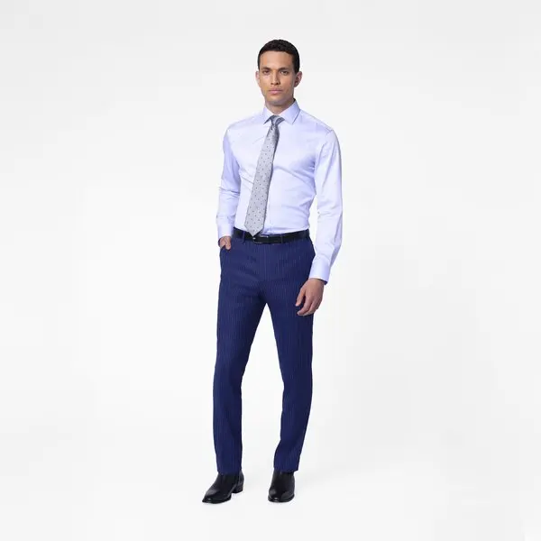 INDOCHINO Harrogate Chalk Stripe Pants - Navy