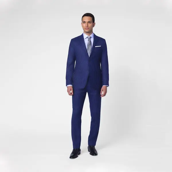INDOCHINO Harrogate Chalk Stripe Suit - Navy