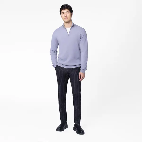 INDOCHINO Quarter Zip Knit Sweater Shirt - Gray