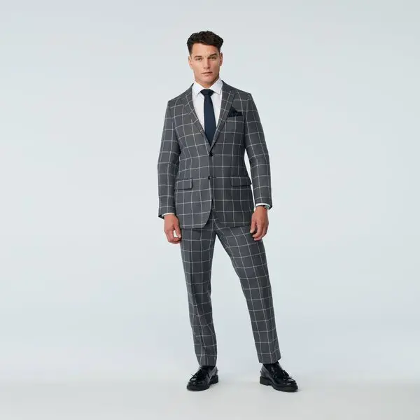 INDOCHINO Durham Windowpane Dark Blazer