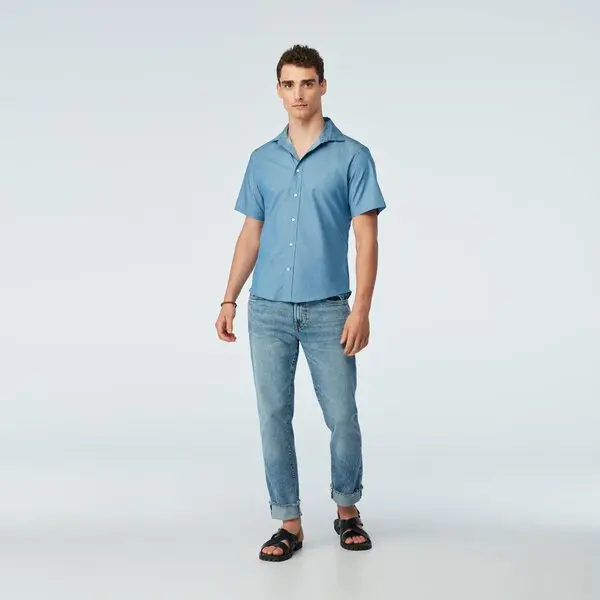 INDOCHINO Lea Washed Light Casual Shirt - Blue