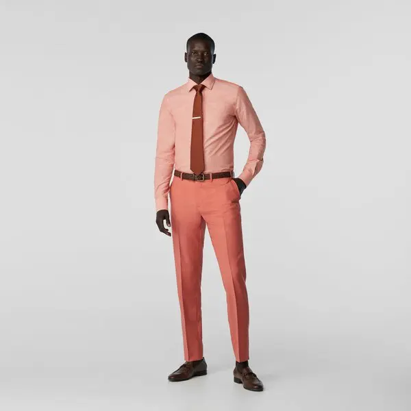 INDOCHINO Hamilton Sharkskin Apricot Pants - Orange