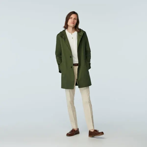INDOCHINO Highcliffe Hooded Mac Coat With Detachable Lining - Olive