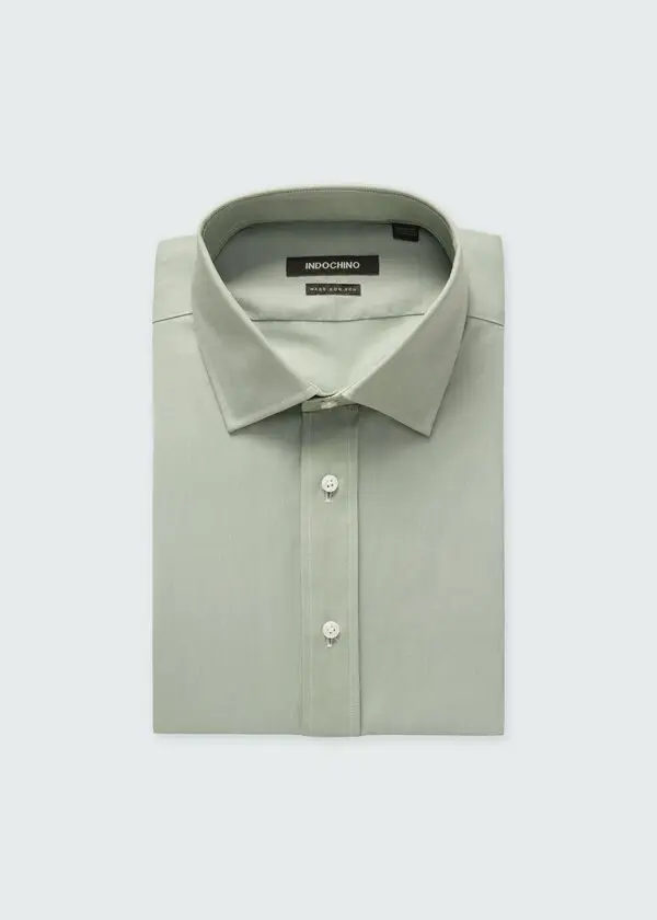 INDOCHINO Hailey Cotton Stretch Light Sage Shirt - Green